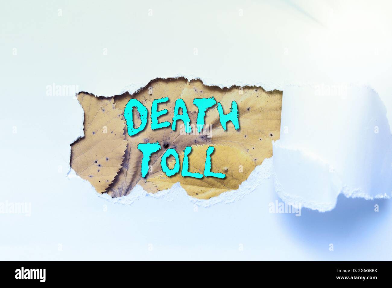 Hand writing sign Death Toll. Conceptual photo the number of deaths ...