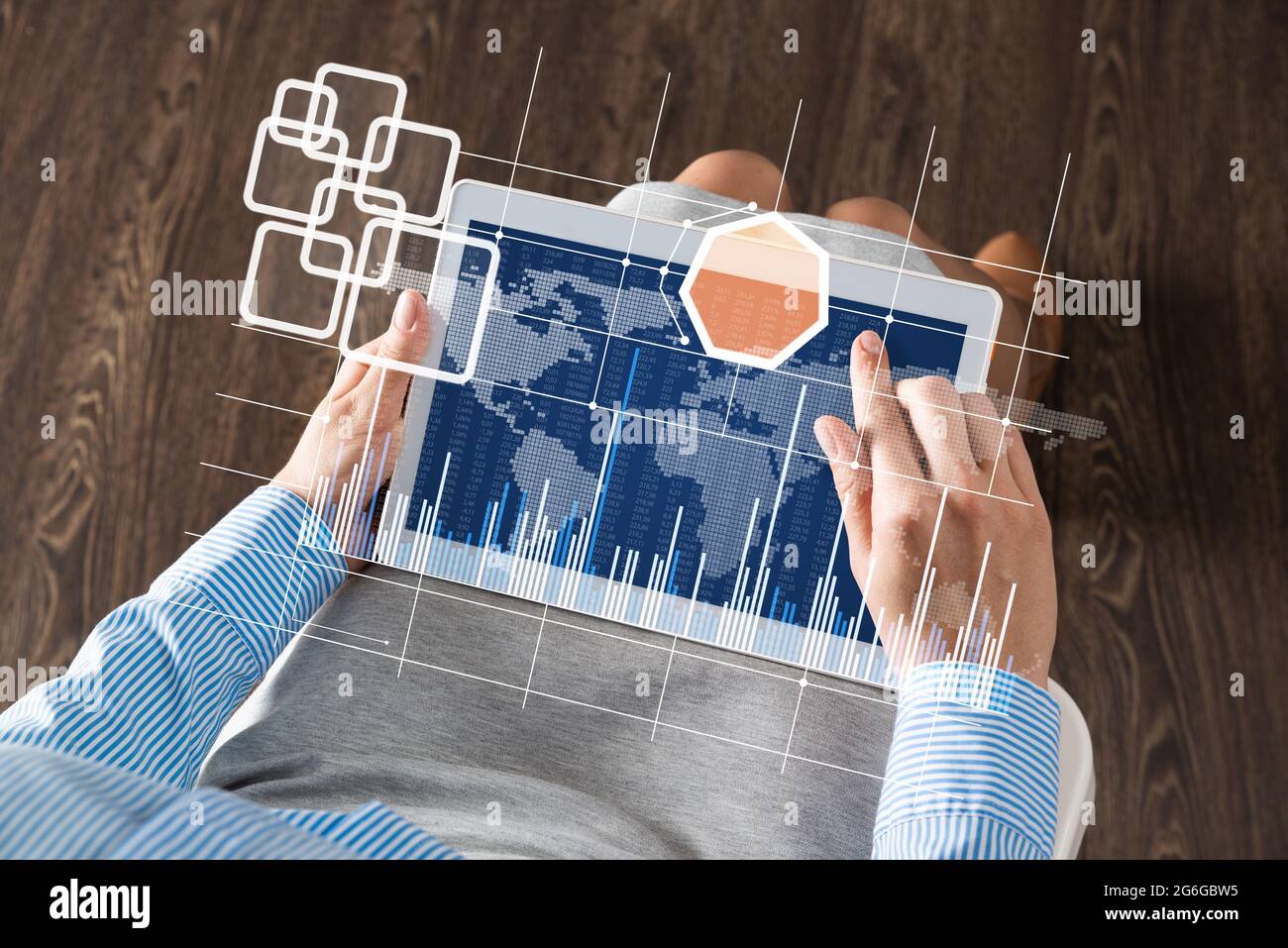 business woman with pad Stock Photo - Alamy