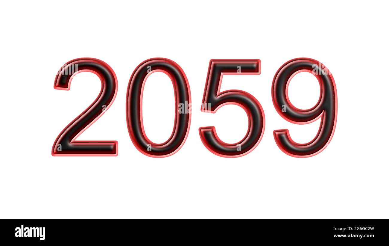 red 2059 number 3d effect white background Stock Photo - Alamy