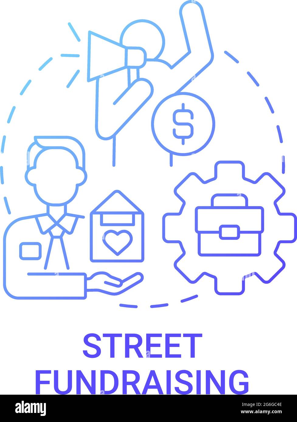 Street fundraising concept icon Stock Vector Image & Art - Alamy