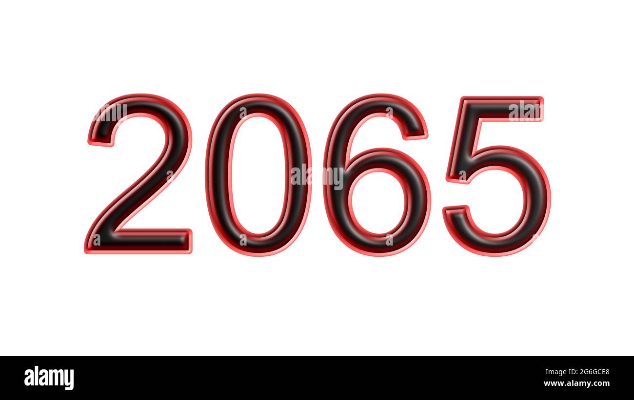 red 2065 number 3d effect white background Stock Photo - Alamy