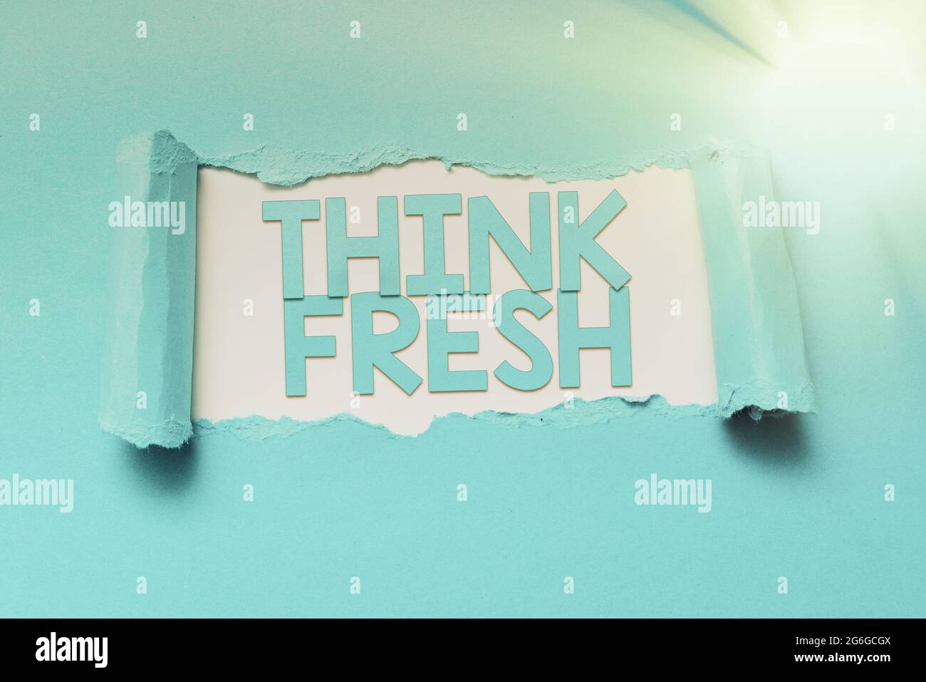 Hand writing sign Think Fresh. Word for Thinking on natural ingredients ...