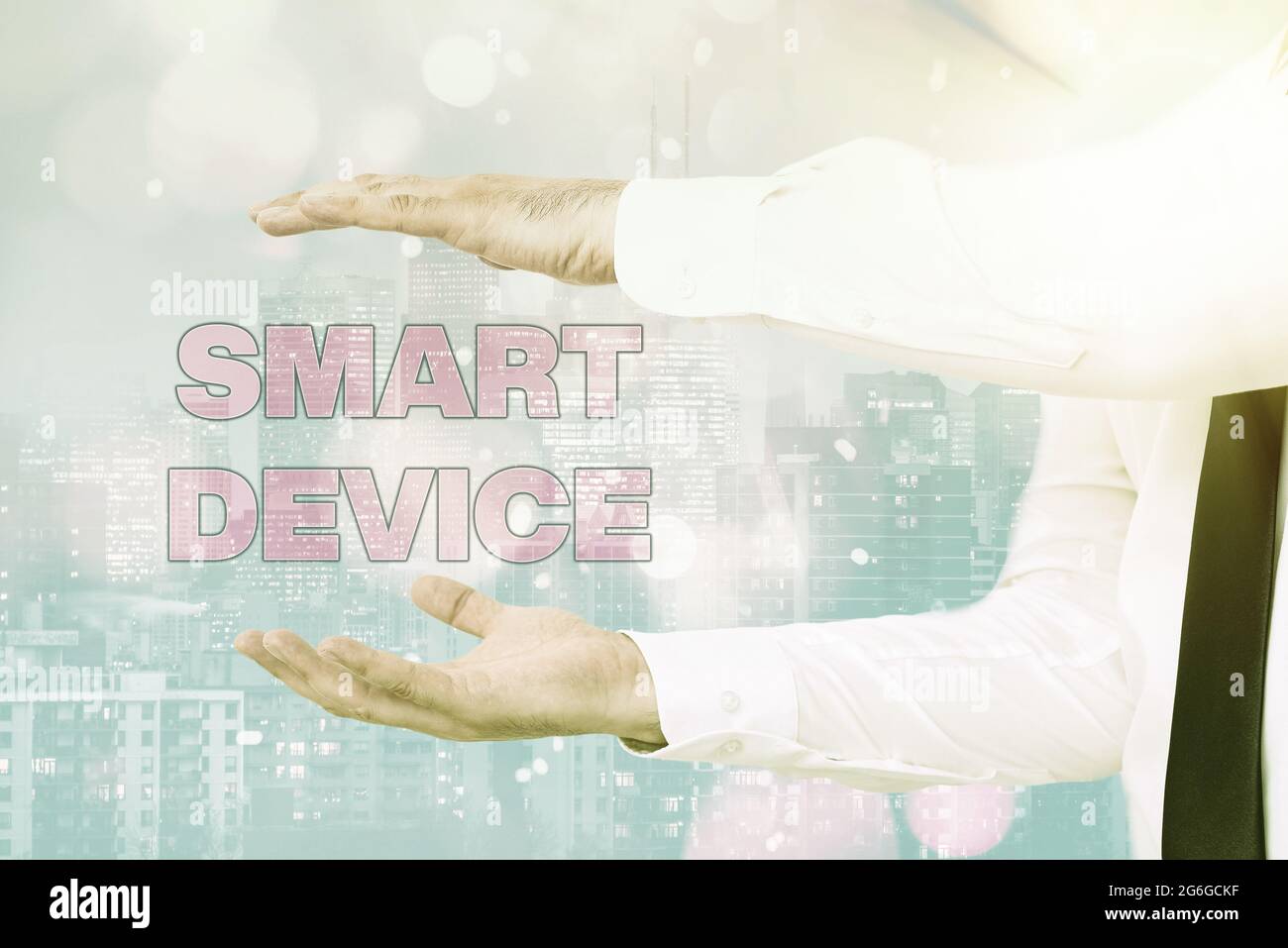 Text caption presenting Smart Device. Business overview Electronic ...