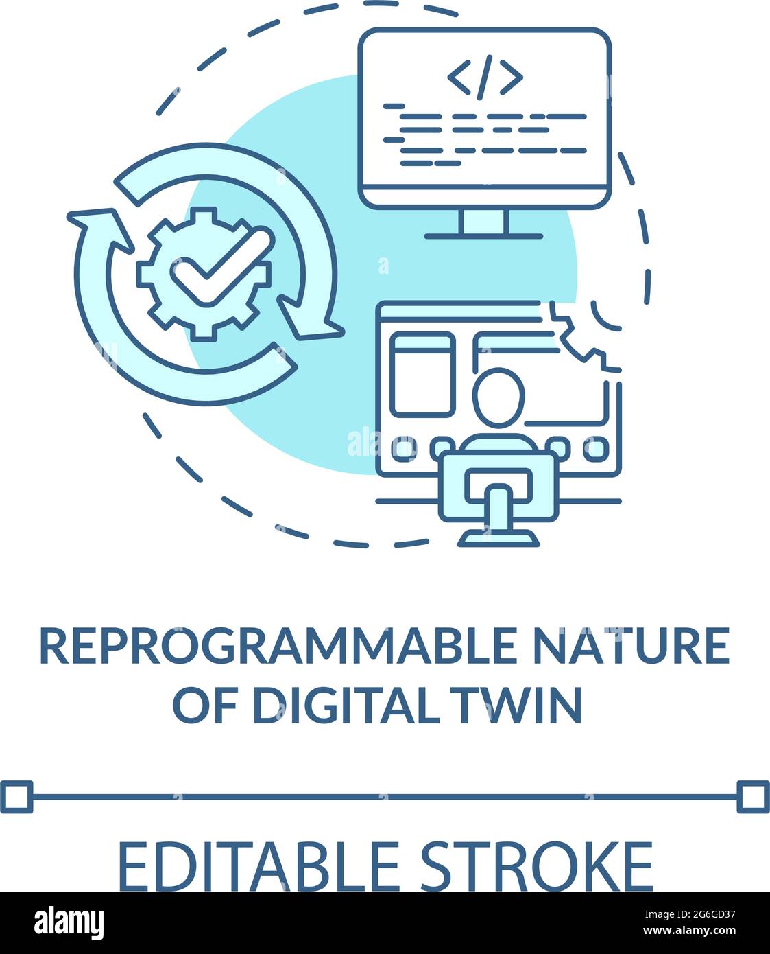Reprogrammable nature of digital twin concept icon Stock Vector Image ...
