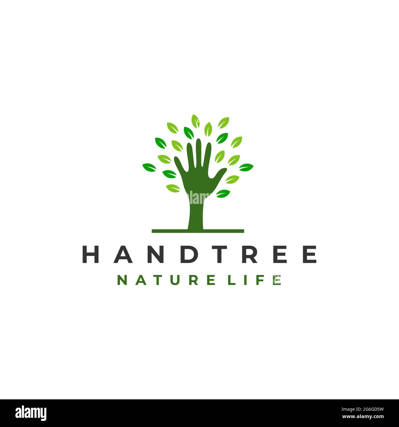 Giving tree logo design vector template hand tree logo hi-res stock ...