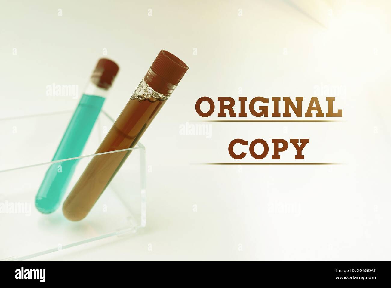 Text caption presenting Original Copy. Conceptual photo Main Script ...