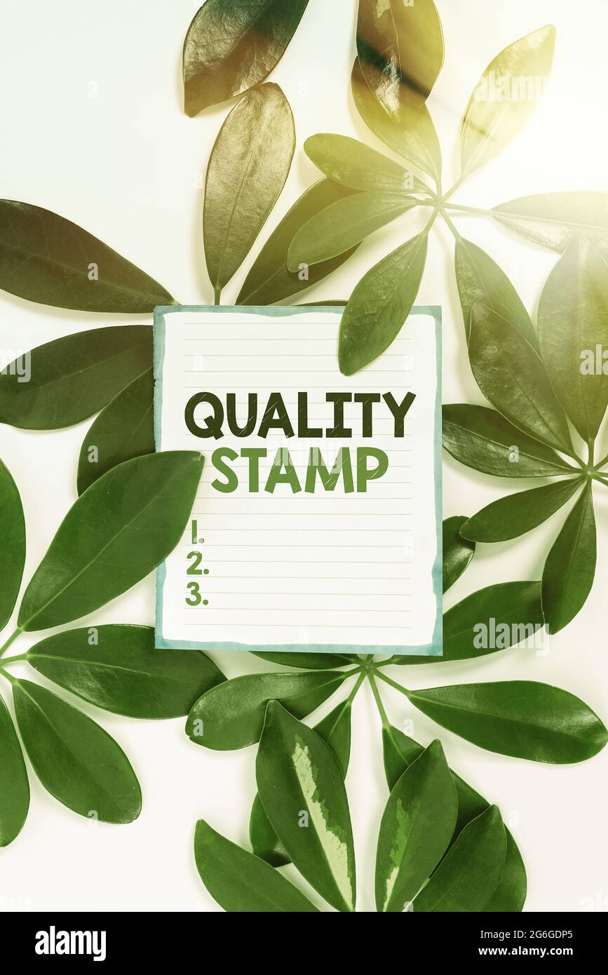 Handwriting text Quality Stamp. Business idea Seal of Approval Good ...