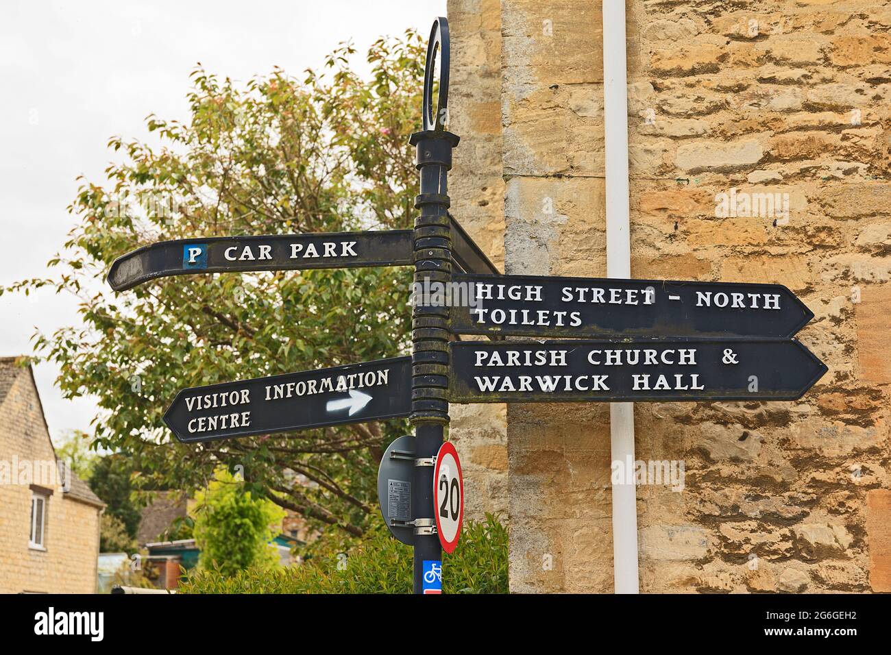 Direction signs on the corner of Church Lane and Guildenford, Burford ...
