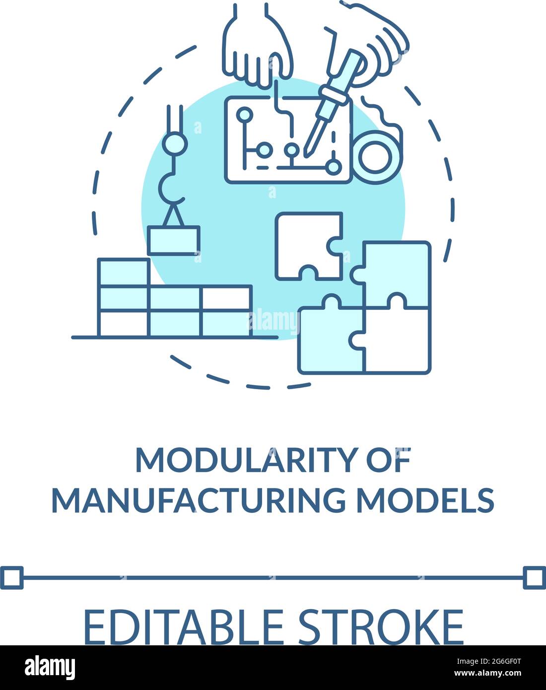 Modularity of manufacturing models concept icon Stock Vector Image ...