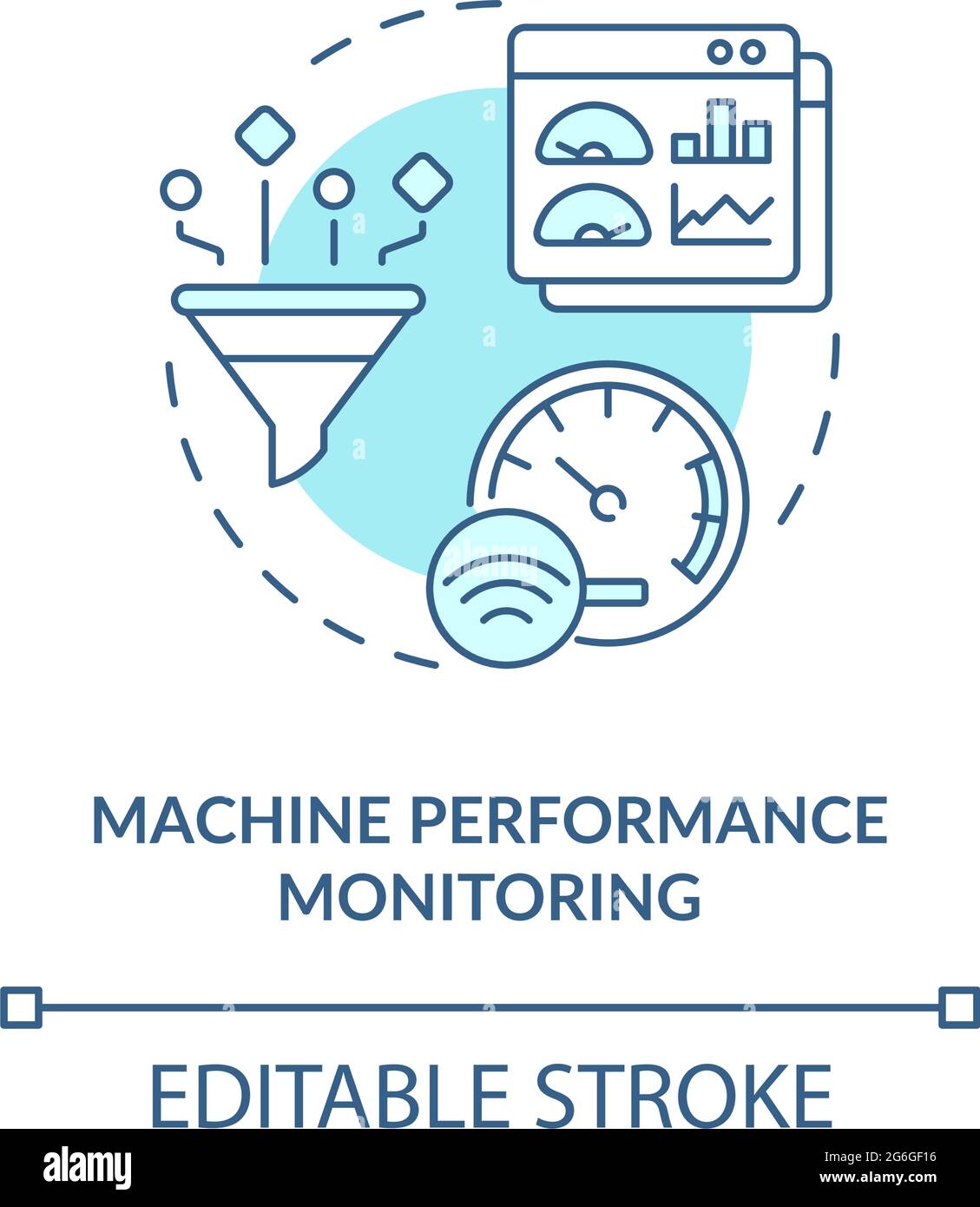 Machine performance monitoring concept icon Stock Vector Image & Art ...