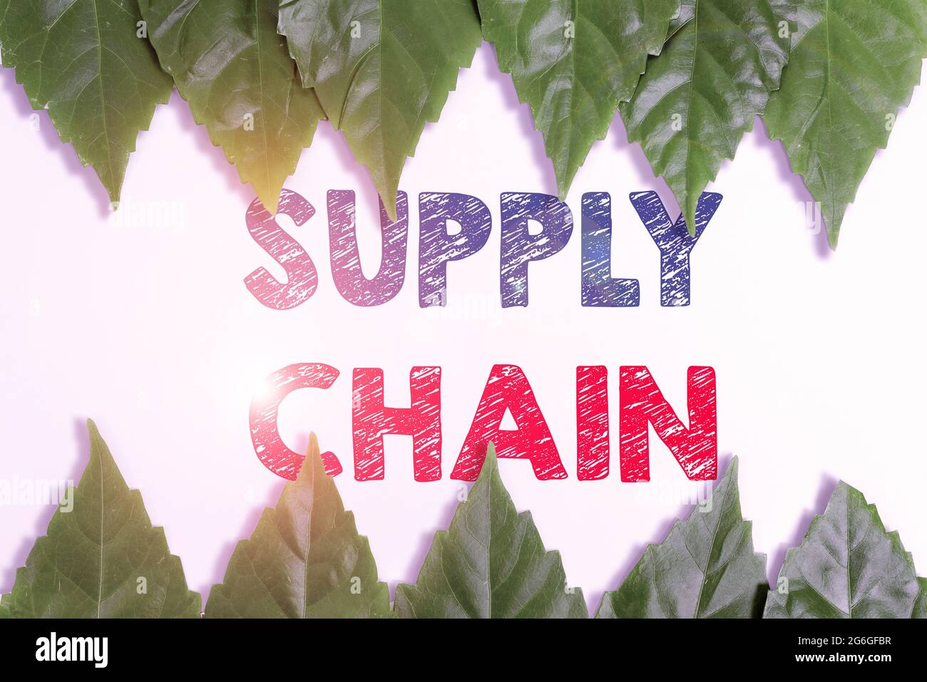 Text caption presenting Supply Chain. Word Written on System of ...