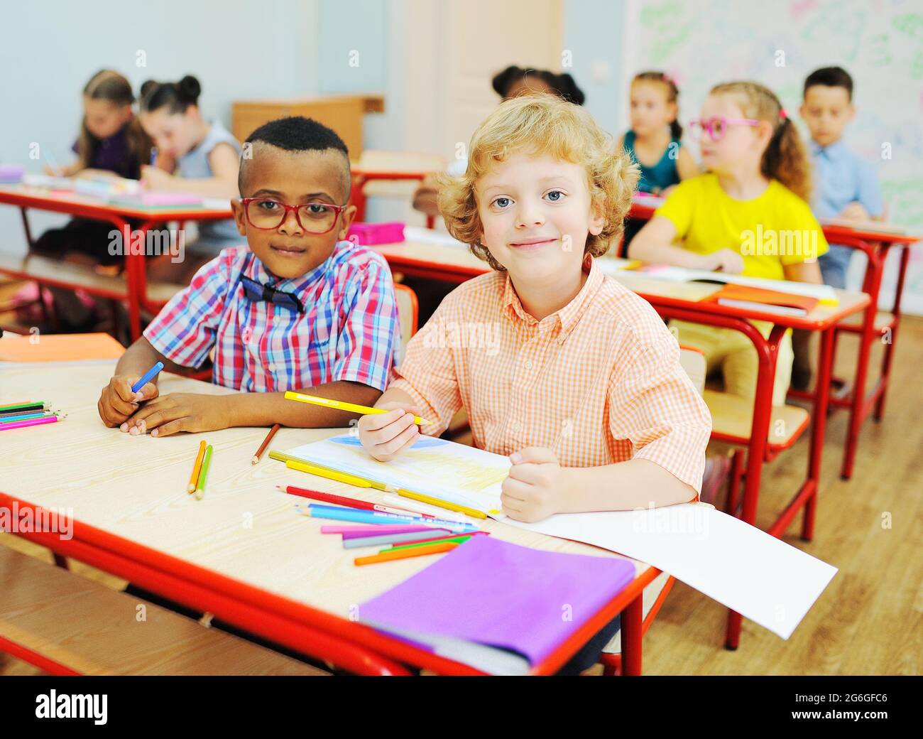 Elementary School Student At Desk