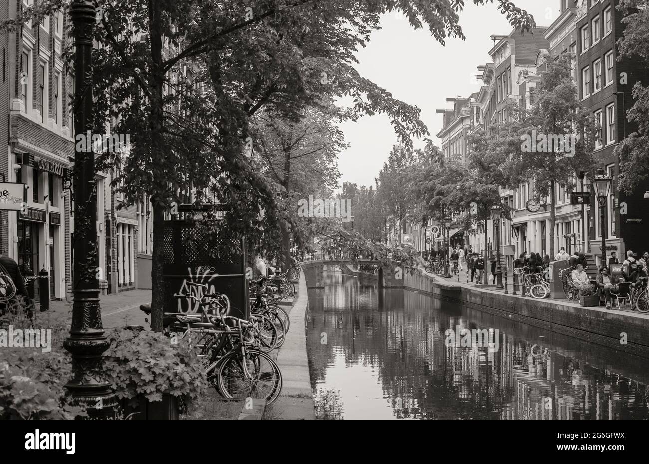 AMSTERDAM, NETHERLANDS. JUNE 06, 2021. Beautiful view of Amsterdam with ...