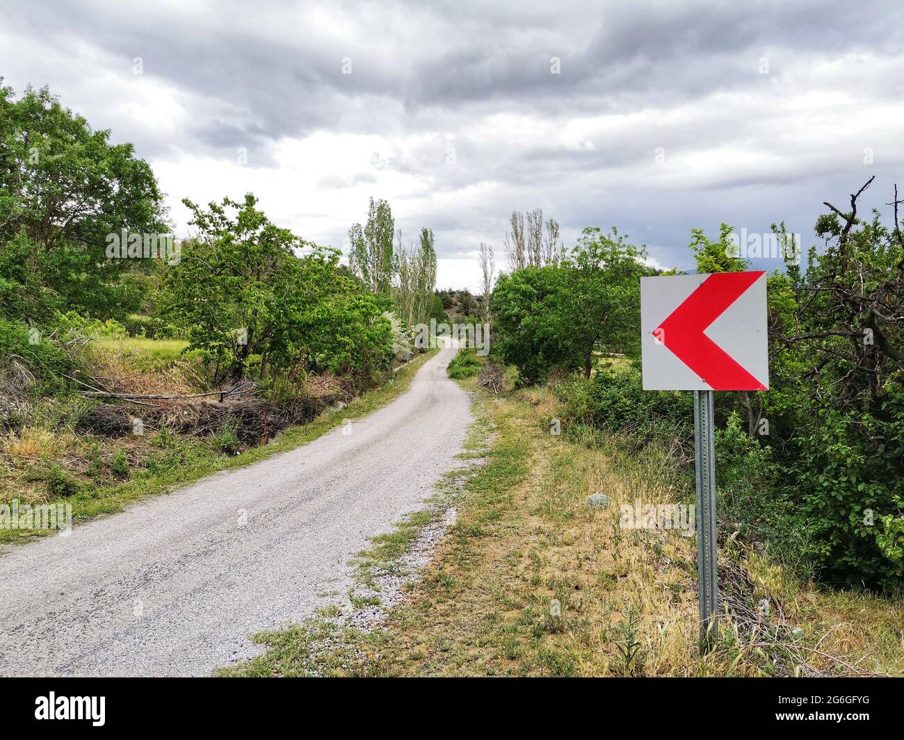 Traffic sign on the road Stock Photo - Alamy