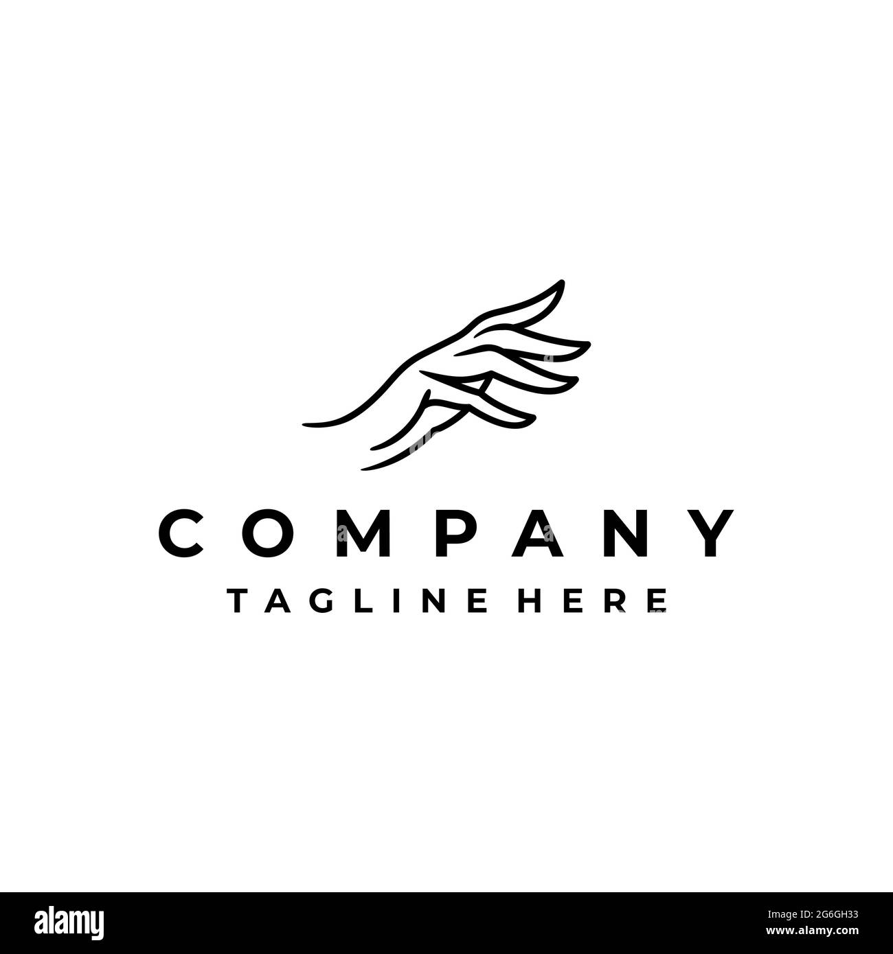 Elegant female hands in beautiful setting, Line art hand logo design ...