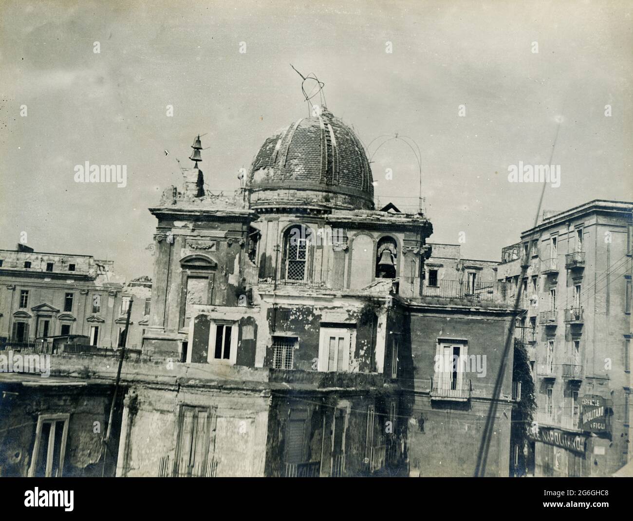 WWII WW2 - naples italy - historic center - chiesa di Santa Croce e ...