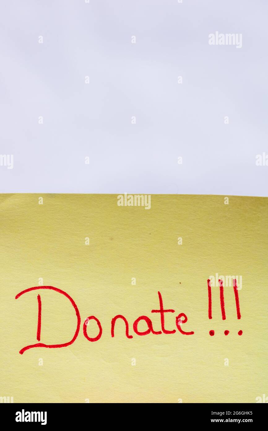 Donate handwriting hi-res stock photography and images - Alamy