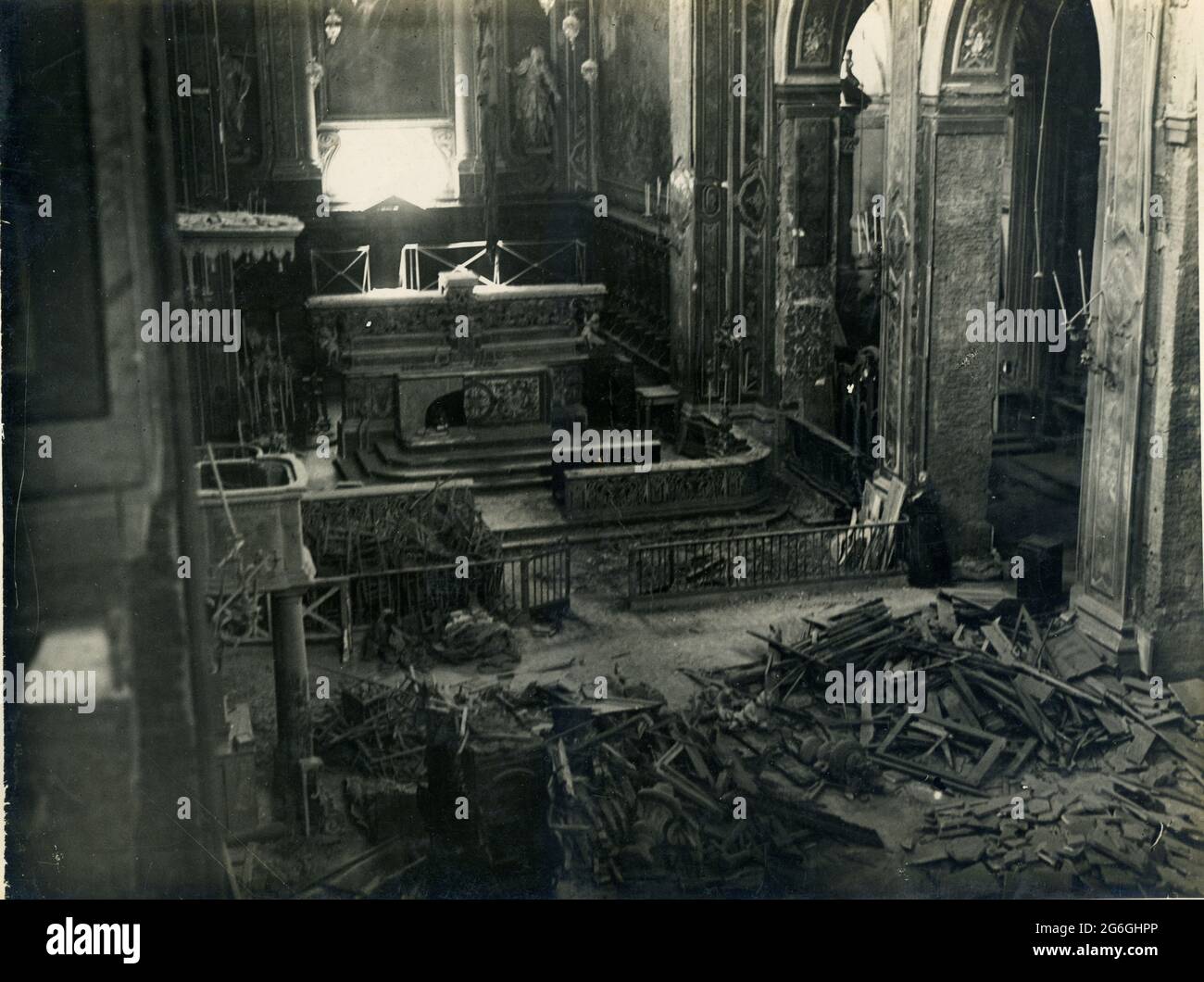 WWII WW2 - naples italy - historic center - church in the historic ...