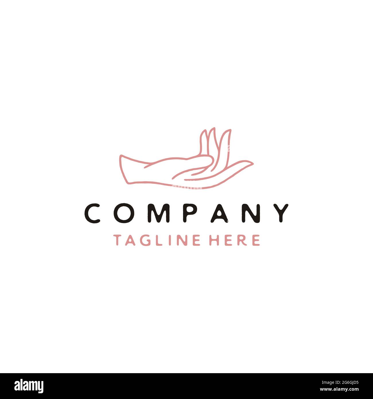 Vintage hand drawn Elegant female hands logo design vector illustration ...