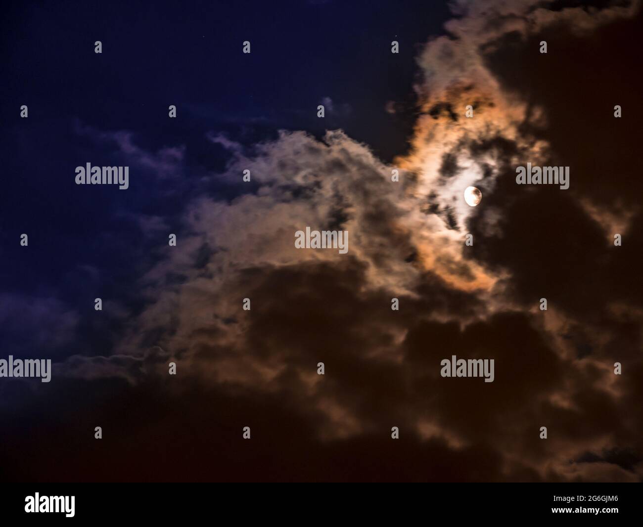 Spooky Moon With Clouds