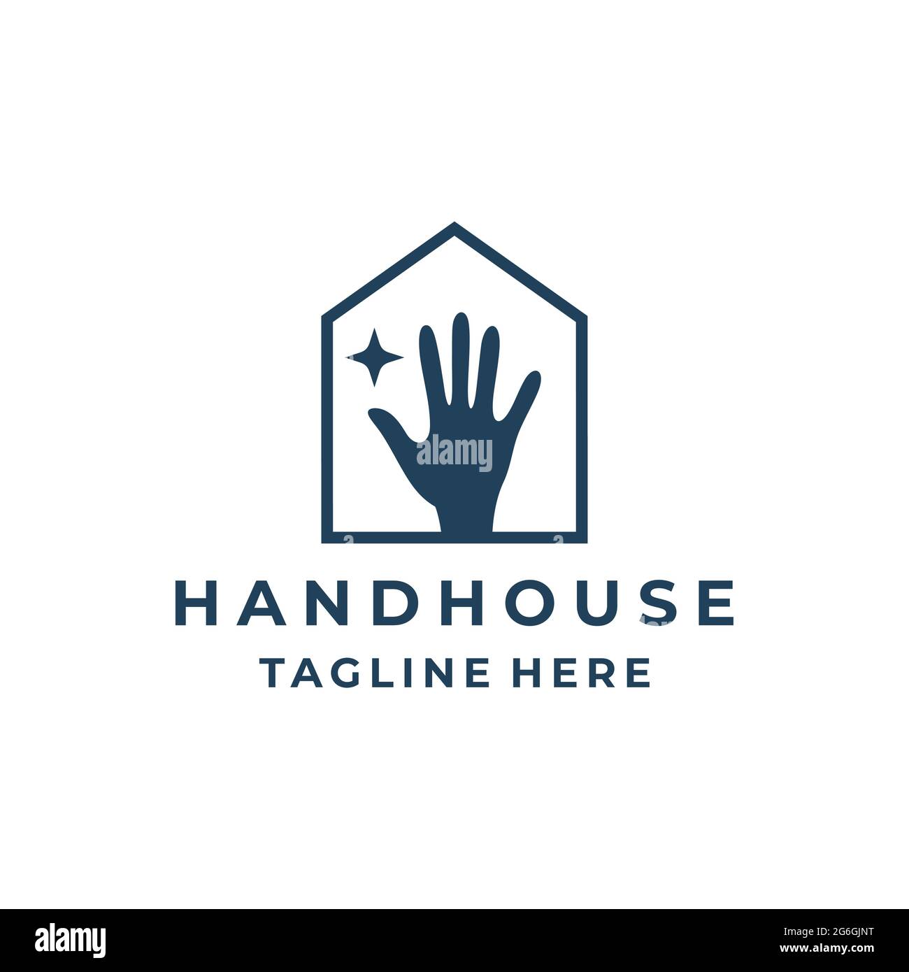 Hand and home concept, construction logo template, house and hand Logo ...