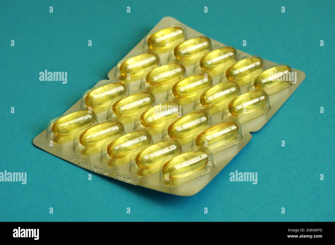 Omega 3 Supplement in blister pack. Fish oil capsules. Omega 3 ...