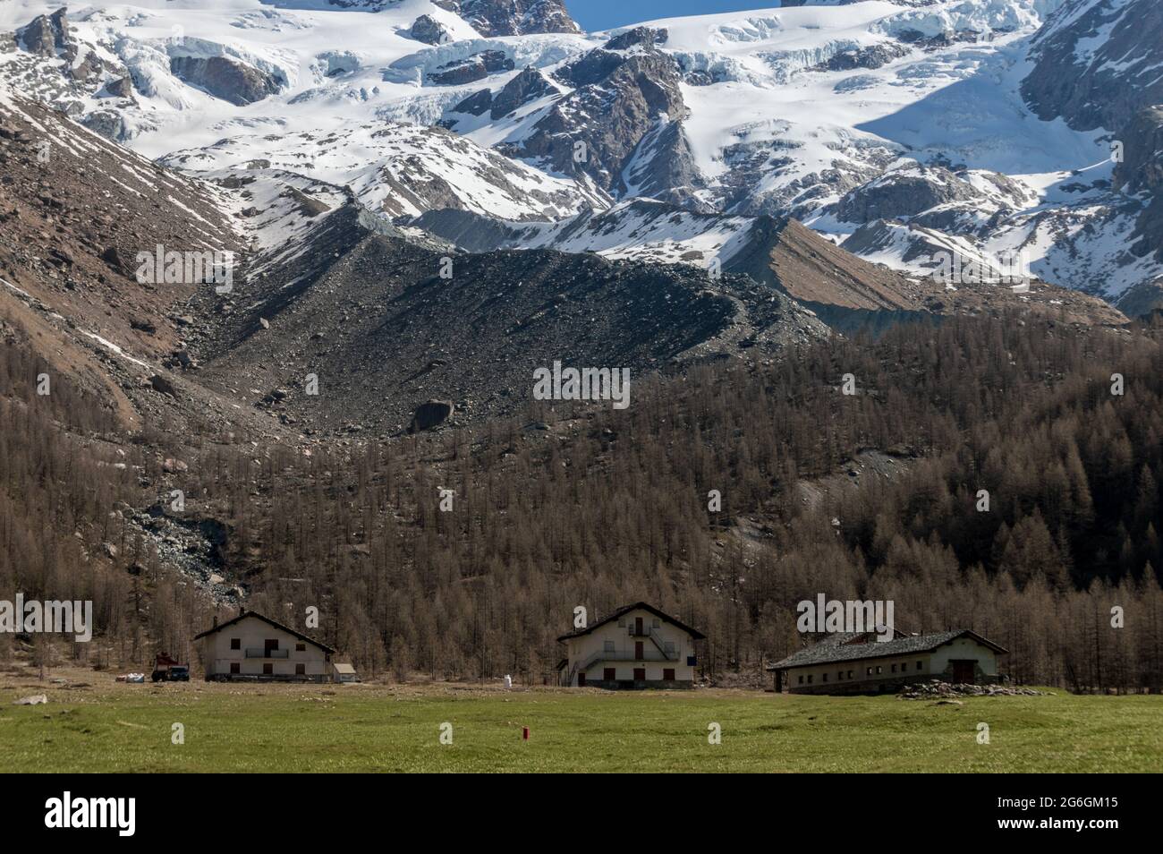 The Piani di Verra Inferiori a plane area halfway to the peak of Mount ...