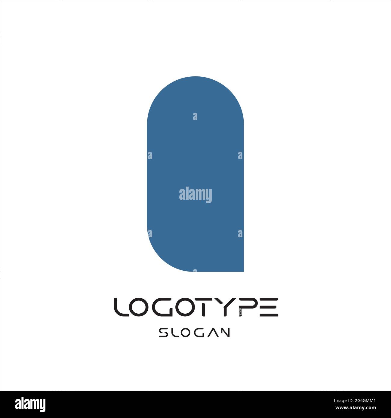 Letter Q logo, entrance tunnel abstract sign, geometric monumental ...