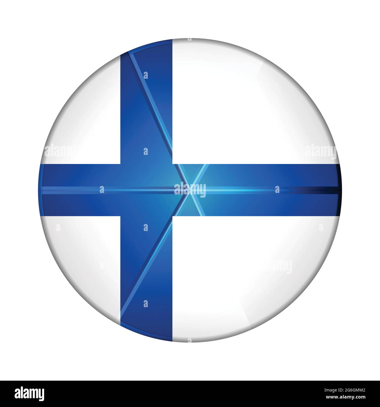 Glass light ball with flag of Finland. Round sphere, template icon ...