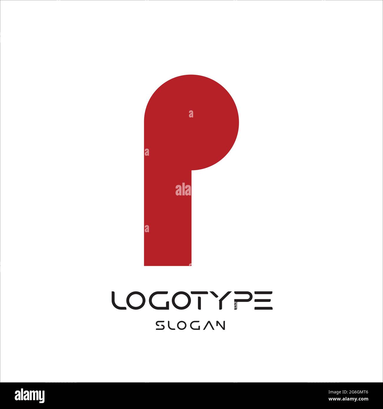 Letter P logo, keyhole sign, geometric monumental label. Simple ...