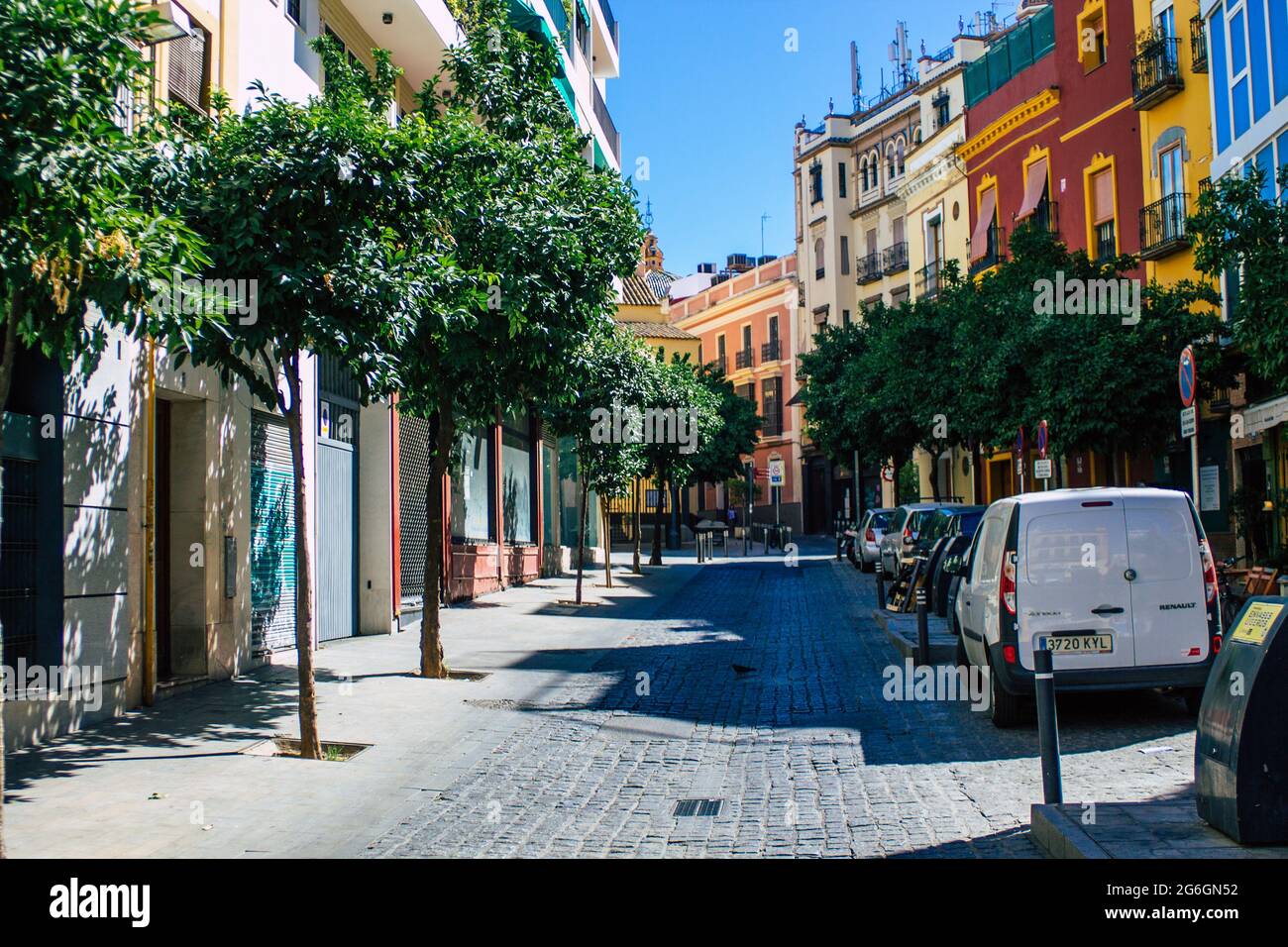 Seville Spain July 05, 2021 Urban landscape of the city of Seville, an ...