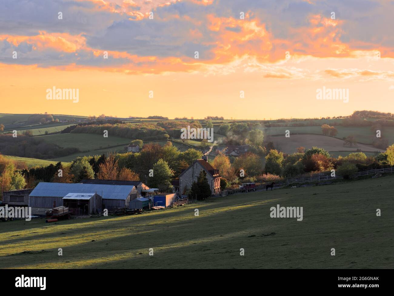 englishcombe bath golden hour Stock Photo - Alamy