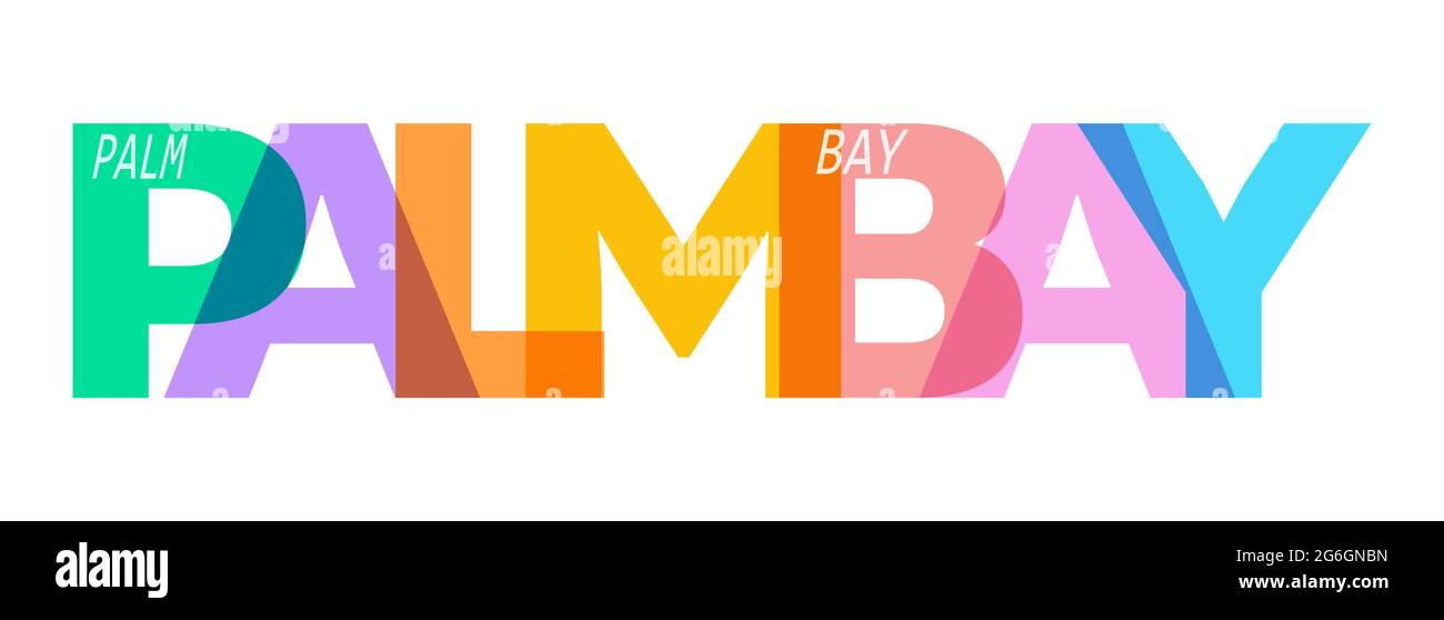 PALM BAY. The name of the city on a white background. Vector design ...