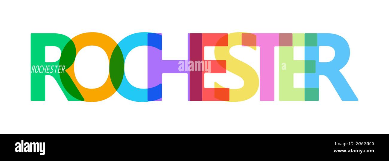ROCHESTER. The name of the city on a white background. Vector design ...