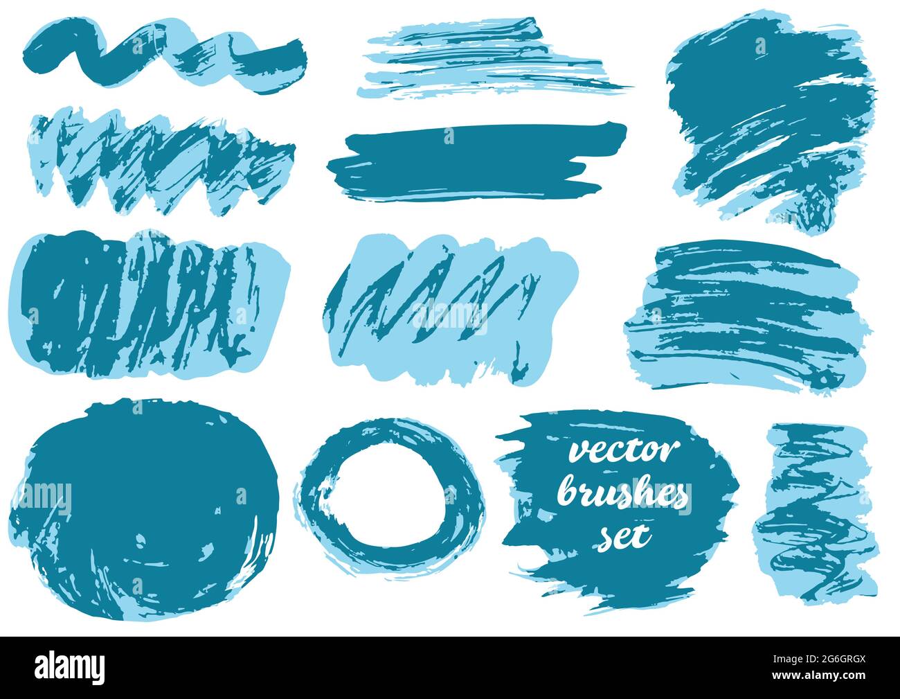 Vector illustration. Set of freehand drawing. Collection of blue ...