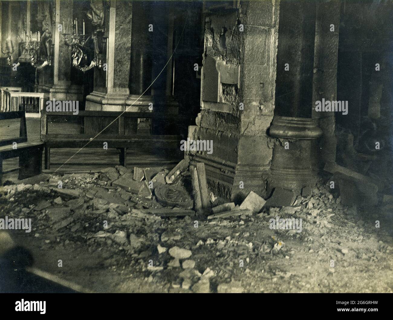 WWII WW2 - naples italy - historic center - church in the historic ...