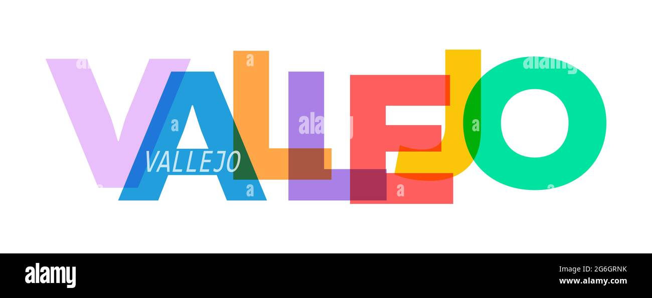 VALLEJO. The name of the city on a white background. Vector design ...