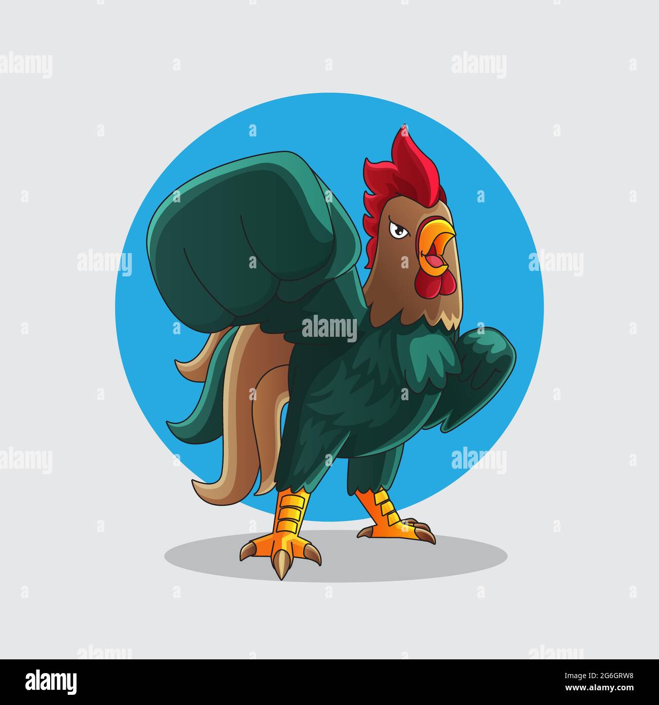 punching kungfu chicken vector illustration Stock Vector Image & Art ...