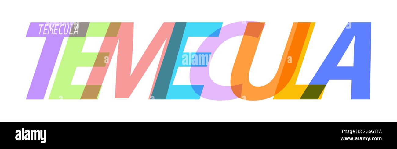 TEMECULA. The name of the city on a white background. Vector design ...