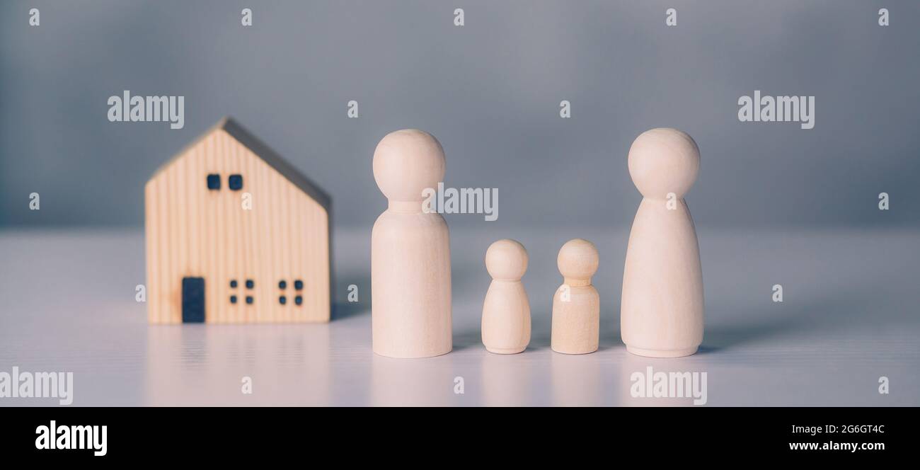 Family and house concept, residential and insurance, planning with ...