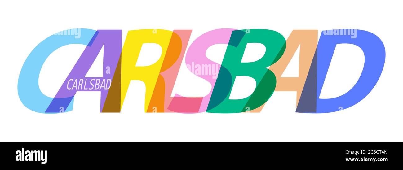 CARLSBAD. The name of the city on a white background. Vector design ...