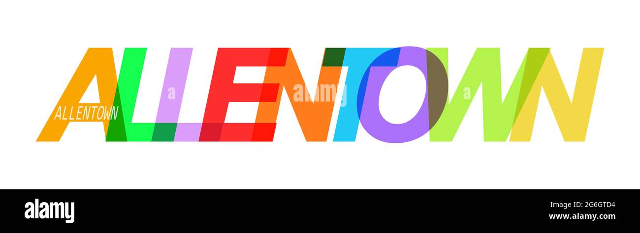 ALLENTOWN. The name of the city on a white background. Vector design ...