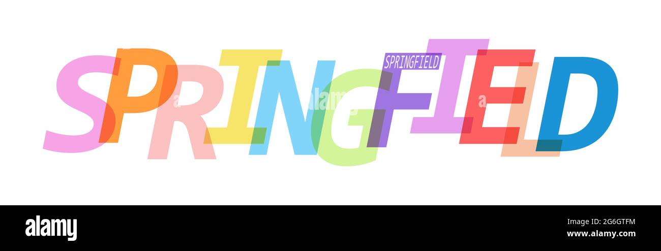 SPRINGFIELD. The name of the city on a white background. Vector design ...