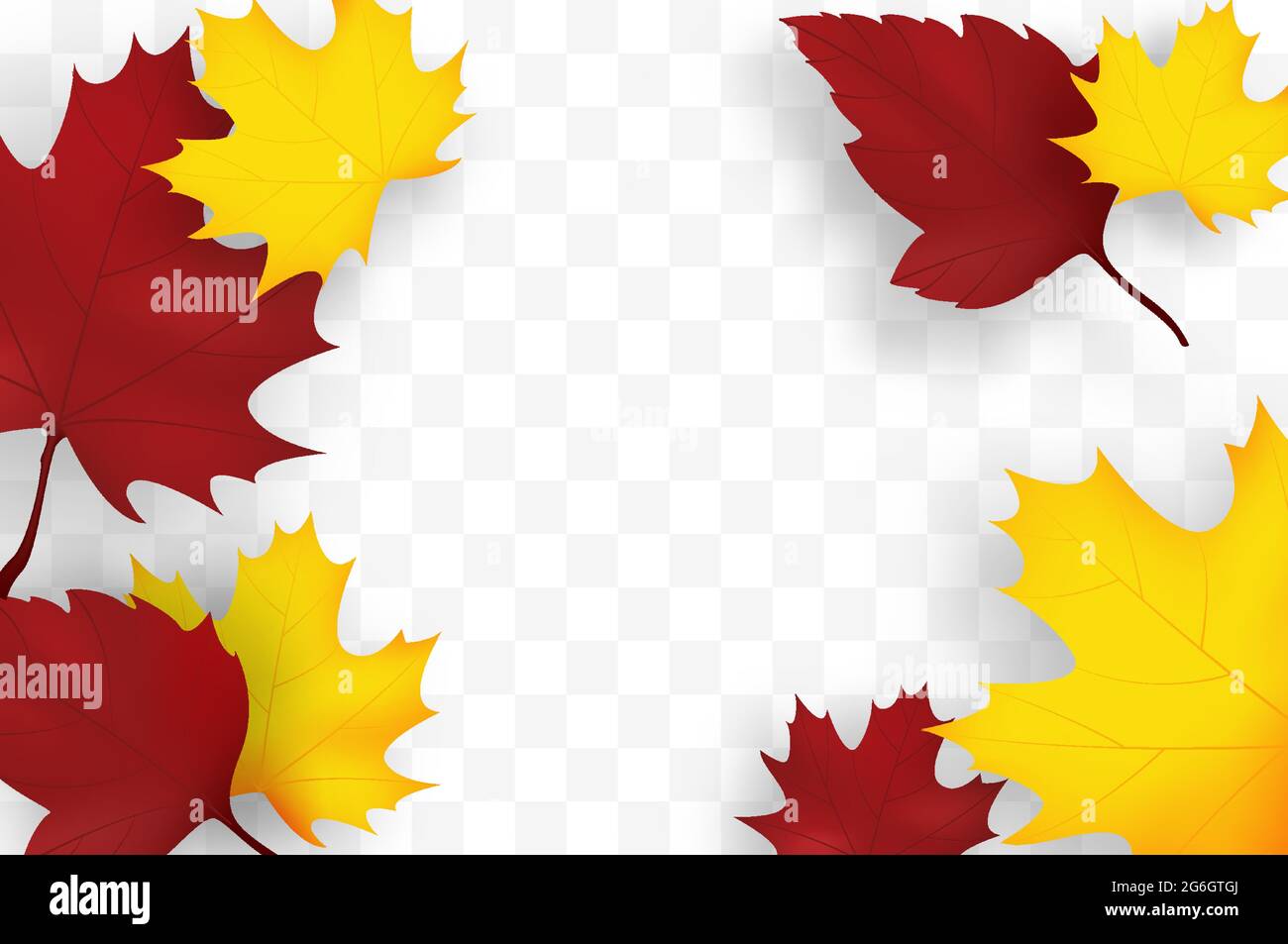 Autumn falling leaves isolated on white background. Autumn background ...