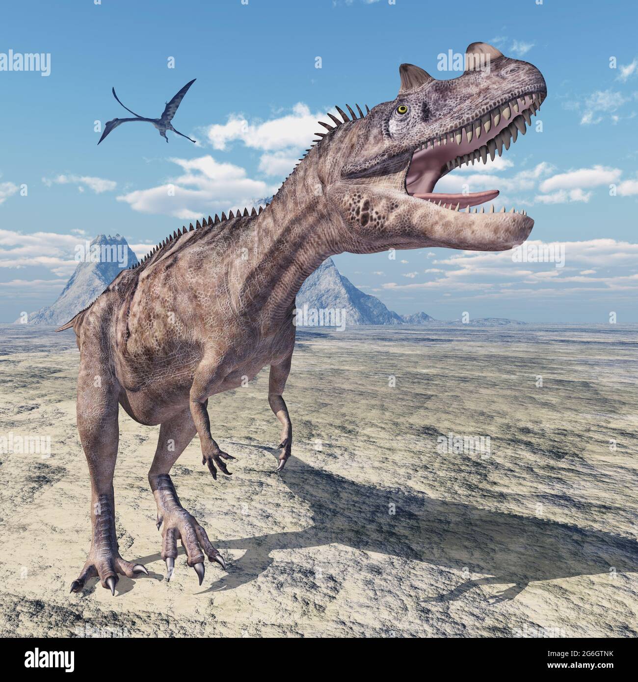 Dinosaur Ceratosaurus in a landscape Stock Photo - Alamy