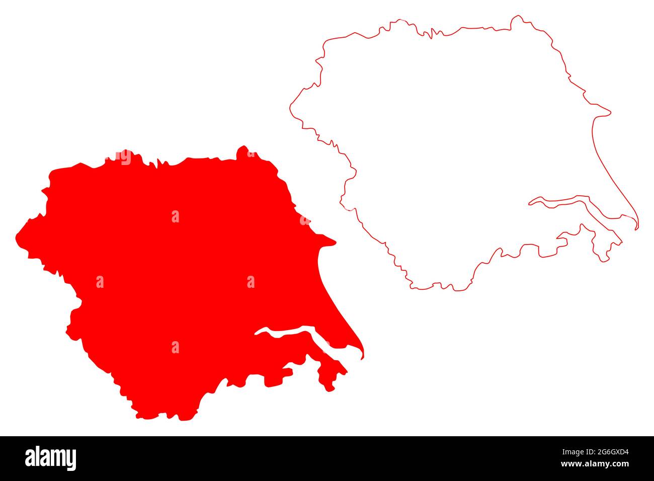 Yorkshire and the Humber Region (United Kingdom, Region of England) map ...
