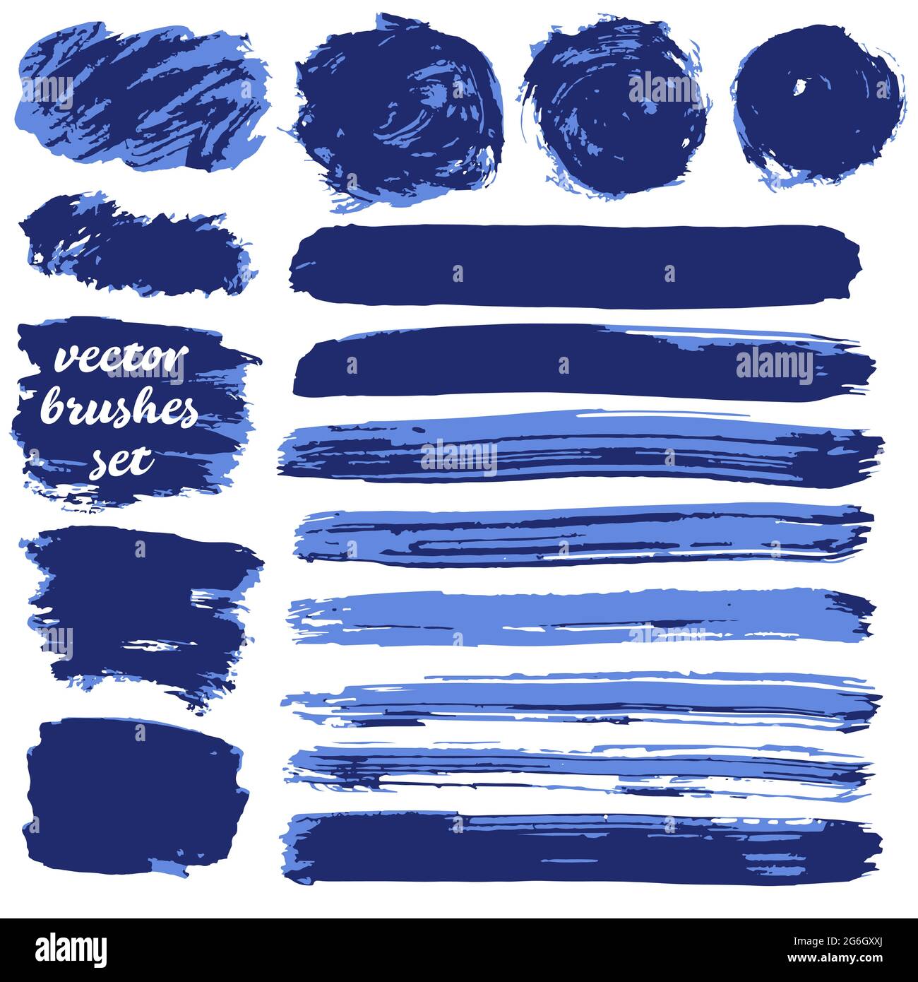 Vector illustration. Set of freehand drawing. Collection of blue ...