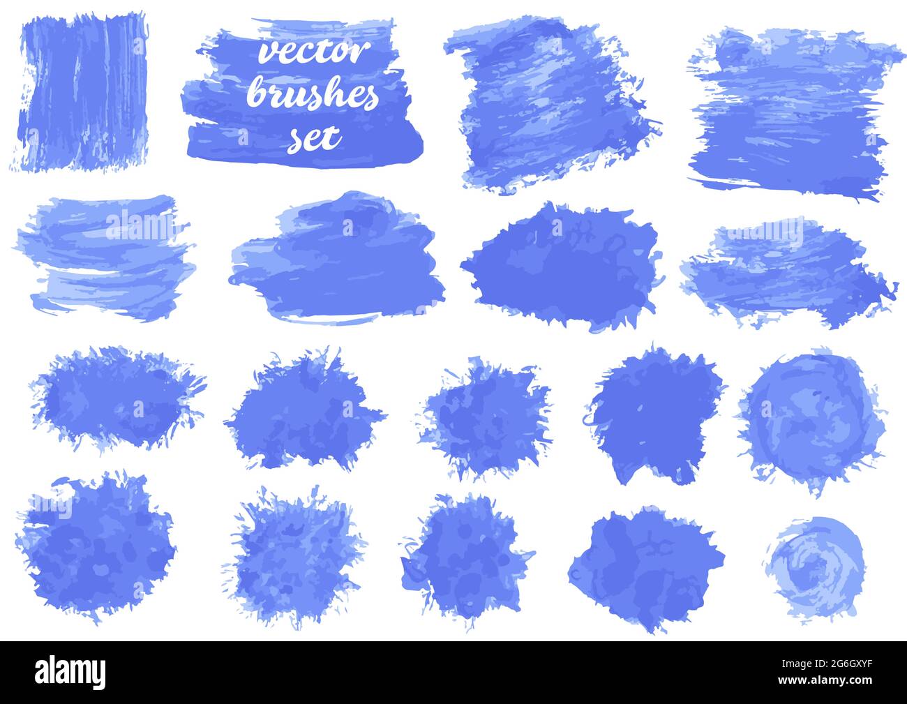 Set of drawing. Collection of pink bicolor paint, ink brush strokes ...