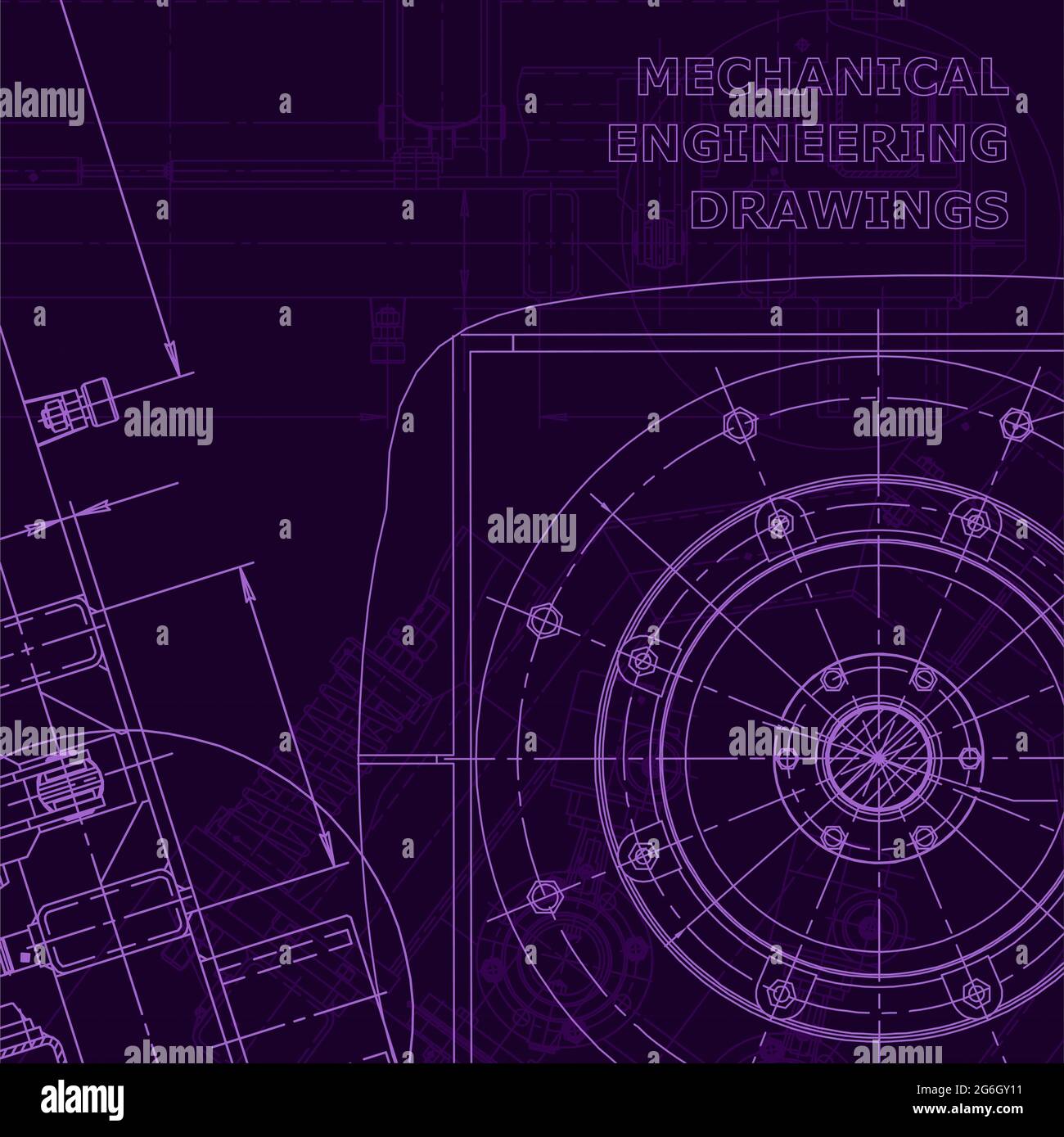 Blueprint. Vector drawing. Mechanical instrument. Corporate Identity ...