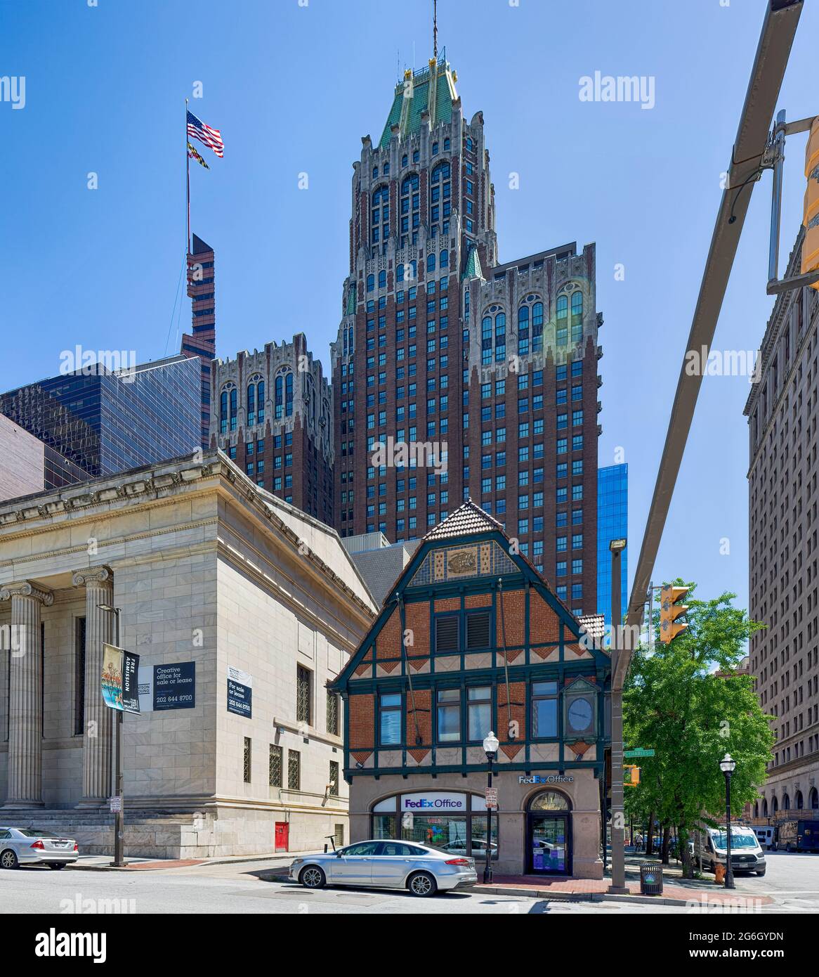 10 Light Street's art deco western facade towers over the Tudoresque ...